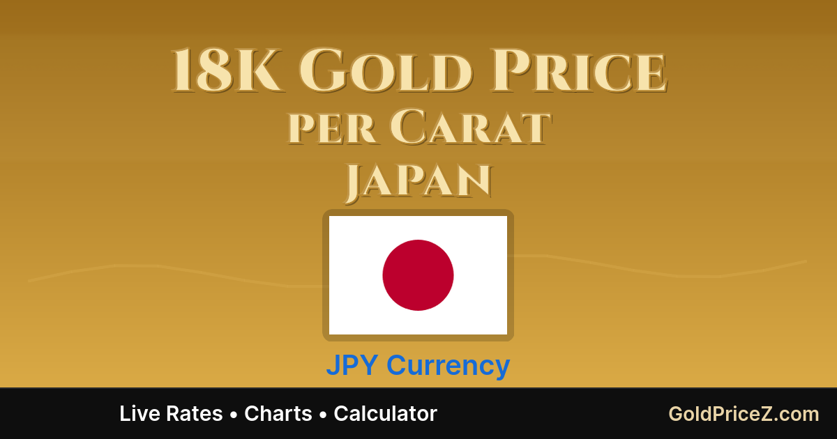 18K Gold Price per Carat in Japan (JPY) Today