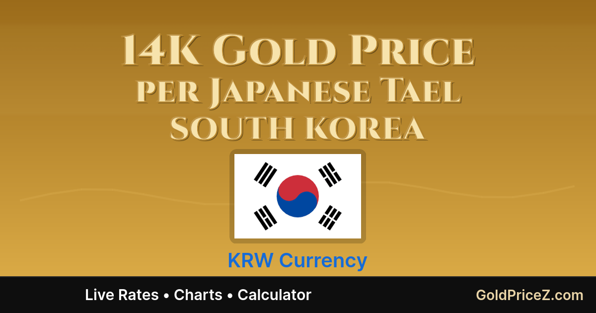 14K Gold Price per Japanese Tael in South Korea (KRW) Today