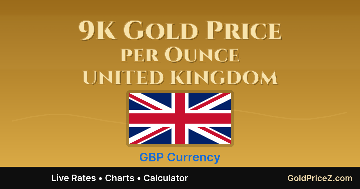 9K Gold Price per Ounce in UK (GBP) Today