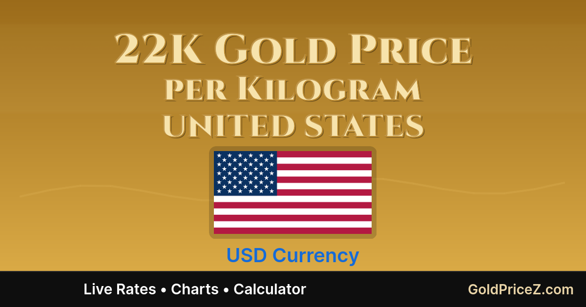 22K Gold Price per Kilogram in US Dollar (USD) Today
