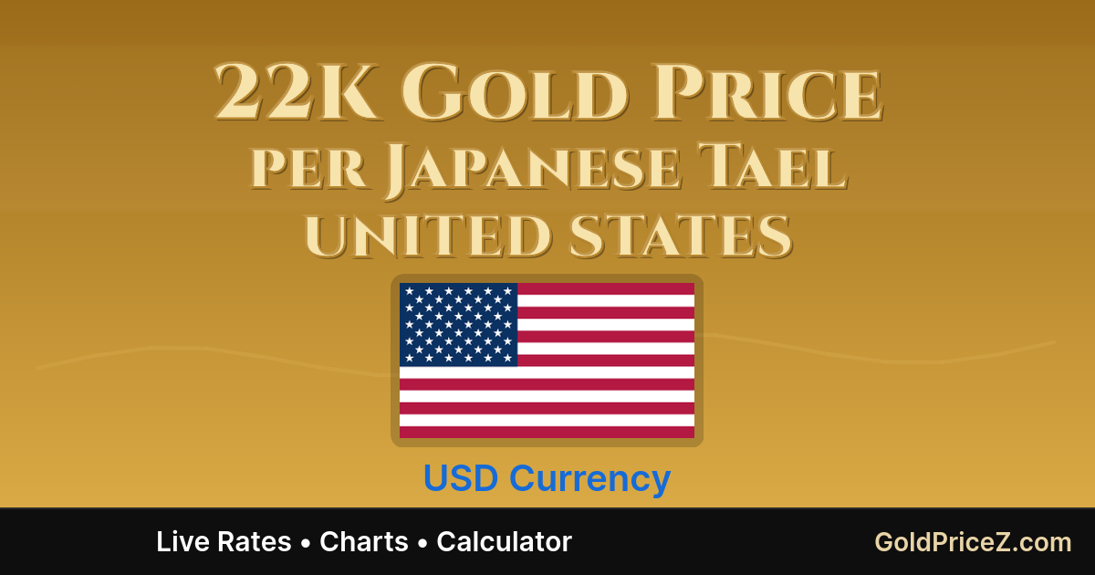 22K Gold Price per Japanese Tael in US Dollar (USD) Today